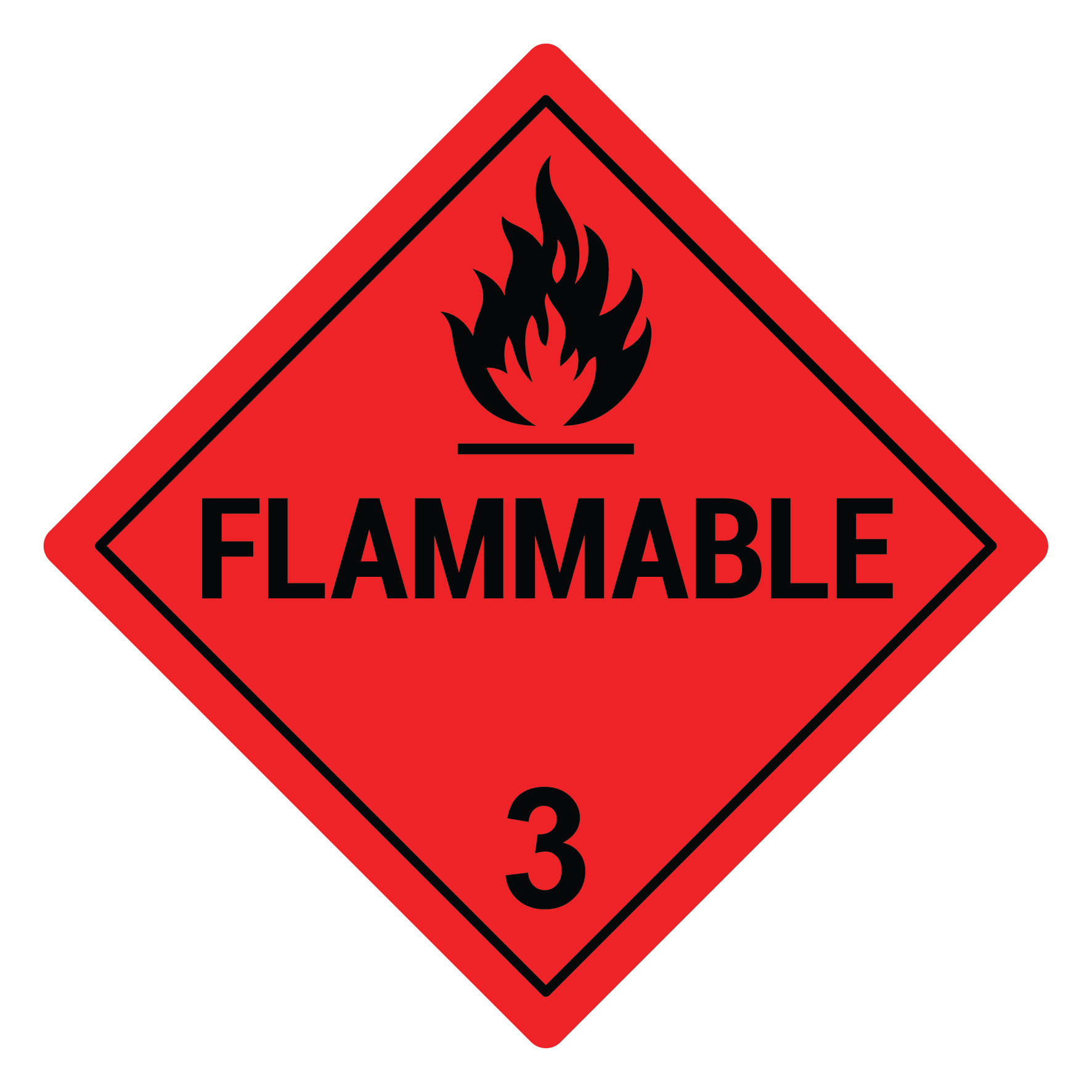 Hazard Labels Purely Premium, 100x100mm, "highly Flammable", 44mm Core ...