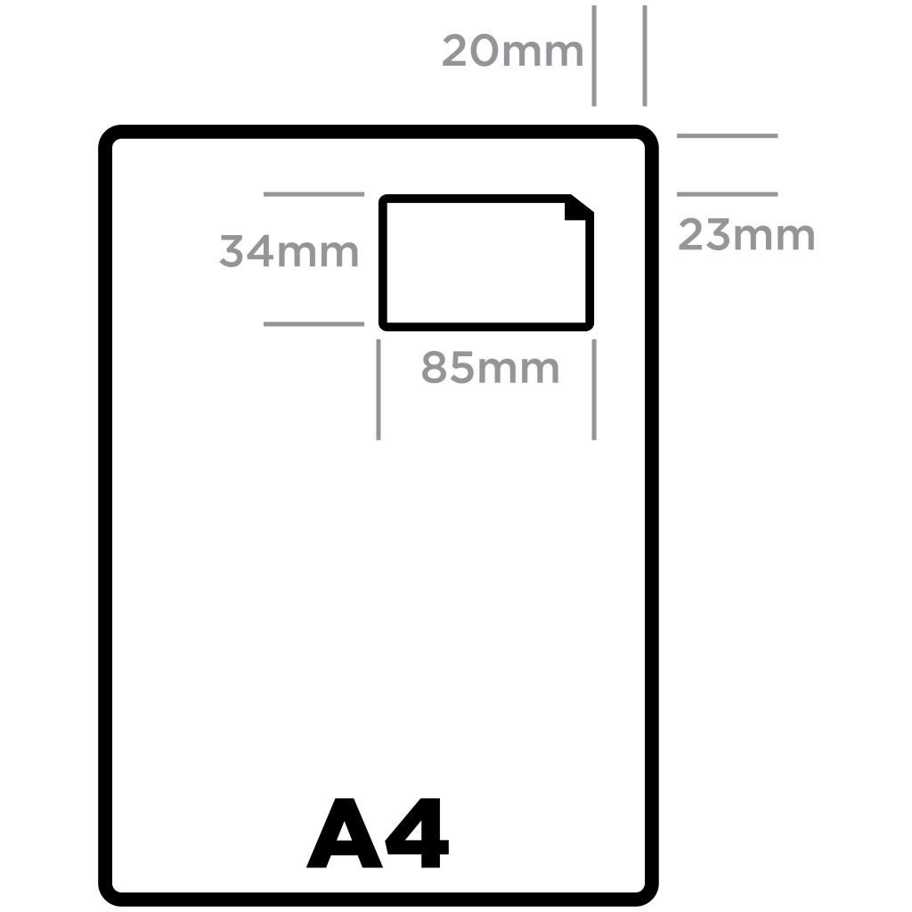 A4 Single Integrated Label, White, S3, One Integral Hotmelt Label, 85 X ...